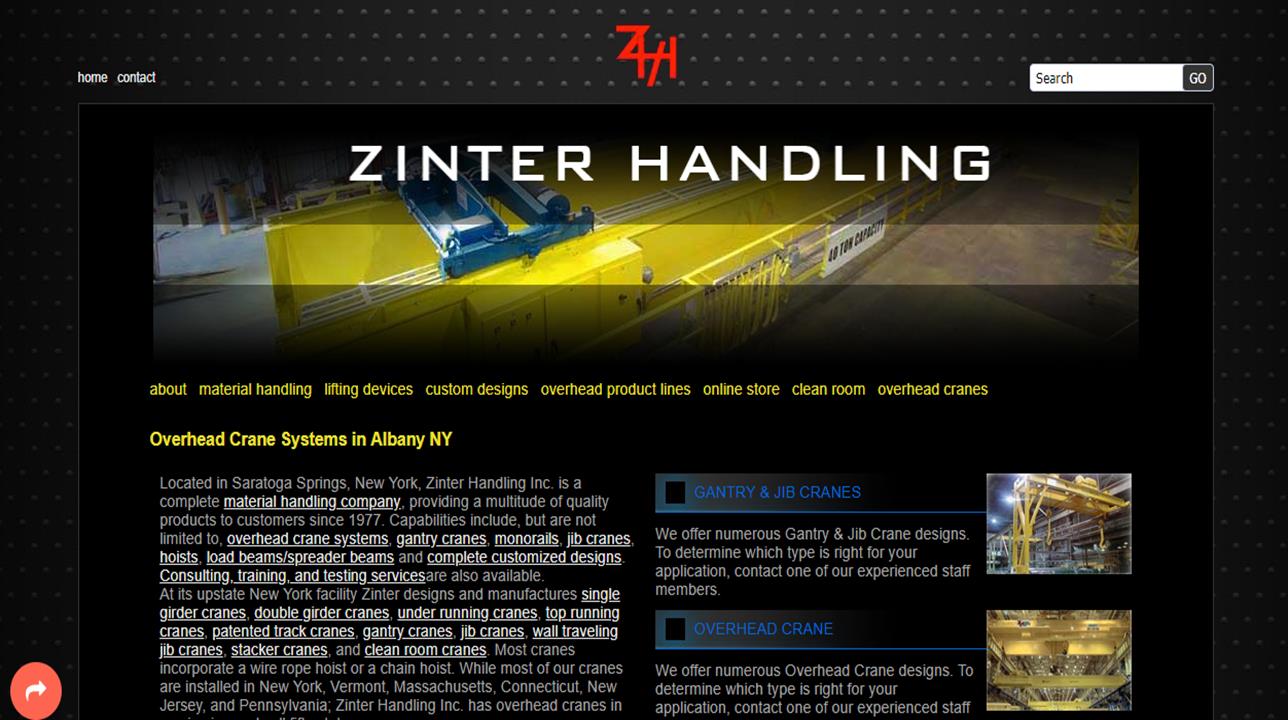 Zinter Handling, Inc. | Crane Manufacturers